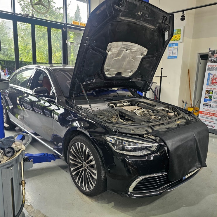 🚗 [동탄 수입차 정비] 벤츠 W223 M176 엔진 썸머스텟 교환 작업 후기 🔧[동탄 수원 오산 평택 용인 화성 벤츠전문 ...