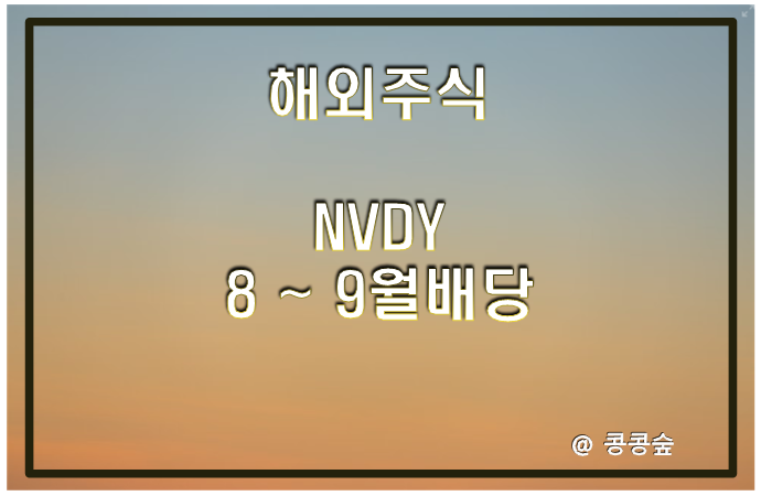 [해외주식] NVDY 8 ~9 월배당 : 네이버 블로그