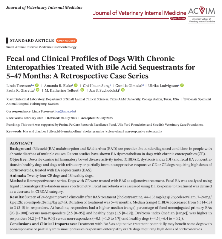 Fecal and Clinical Profiles of Dogs With Chronic Enteropathies Treated ...