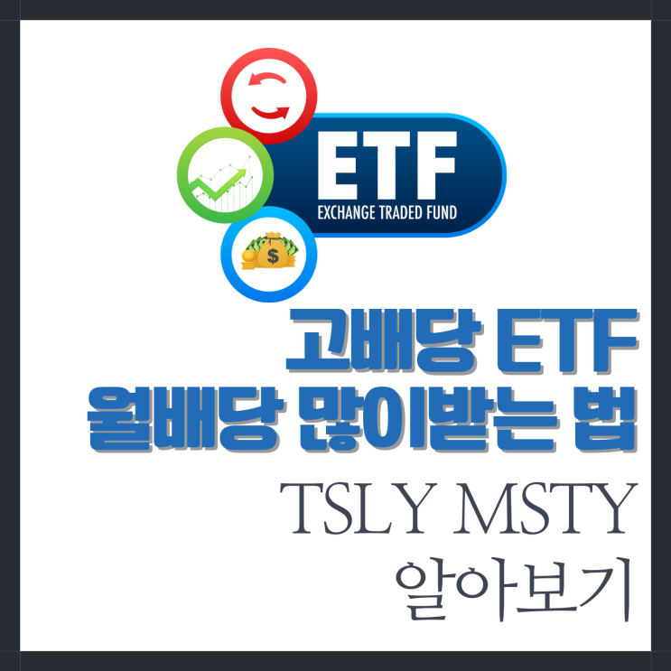 고배당 etf 종류 TSLY MSTY 수익률 알아보기 : 네이버 블로그
