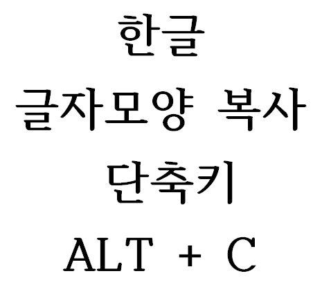 한글 모양복사 ALT +C를 활용하여 쉽게 문서 작업하기! : 네이버 블로그