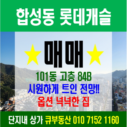합성동 롯데캐슬 84B(구34평) 초등학교,마트 가까운 선호동 고층 매매 : 네이버 블로그