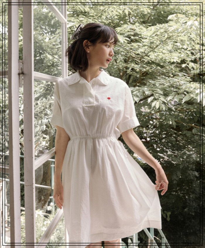 SJSJ 화이트 반팔 원피스 윤승아 패션 : 네이버 블로그