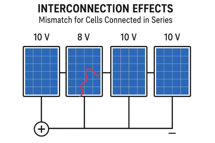 인터커넥션 효과 (Interconnection Effects) - 직렬 연결된 태양전지의 부정합 (Mismatch for ...