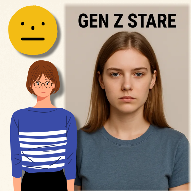 젠지스테어(젠지스태어) 뜻 밈 영어로 Gen Z stare : 네이버 블로그