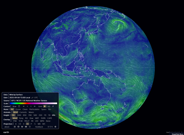 빅데이터 기반의 시각화 소프트웨어 Earth Nullschool : 네이버 블로그