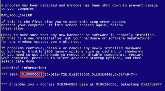 블루스크린 오류 코드 0x000000C2 (BAD_POOL_CALLER ) 원인과 해결 방법 : 네이버 블로그