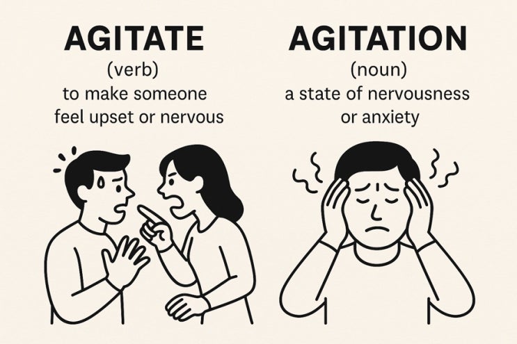 agitate, agitation 예문으로 익히기 : 네이버 블로그