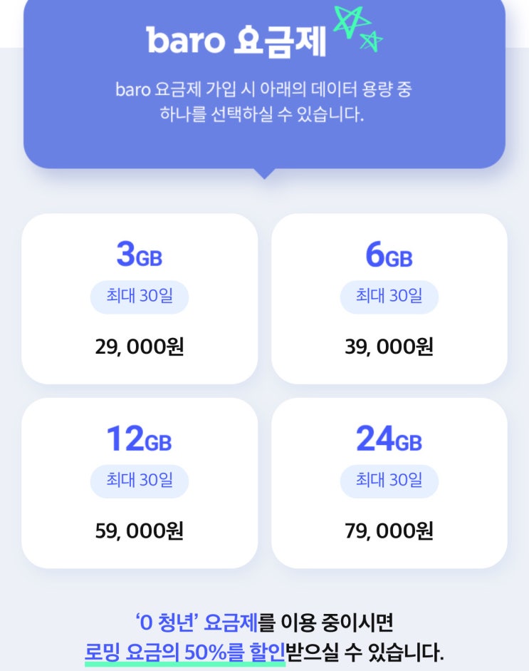 SKT baro YT 요금제 후기 / skt 해외 로밍 / T로밍 50% : 네이버 블로그