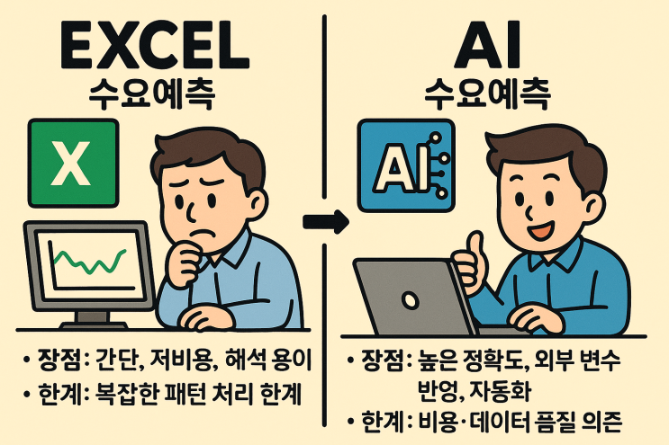 엑셀 vs AI 수요예측, 무슨 차이가 있을까? : 네이버 블로그