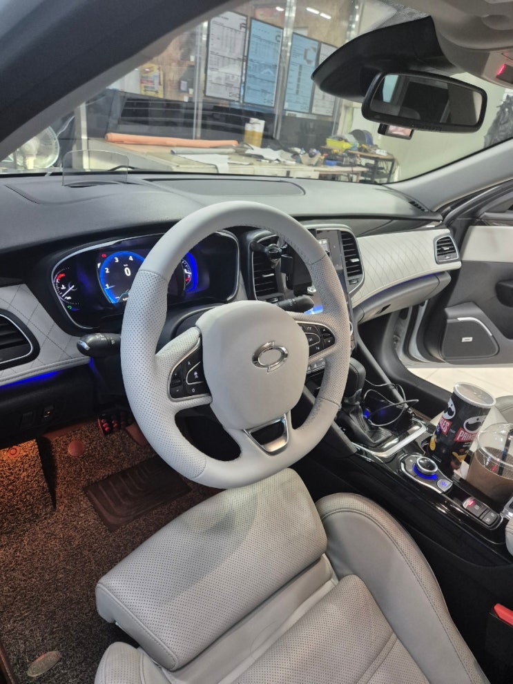 대구 칠곡 르노 sm6 핸들 그레이 가죽교체 : 네이버 블로그