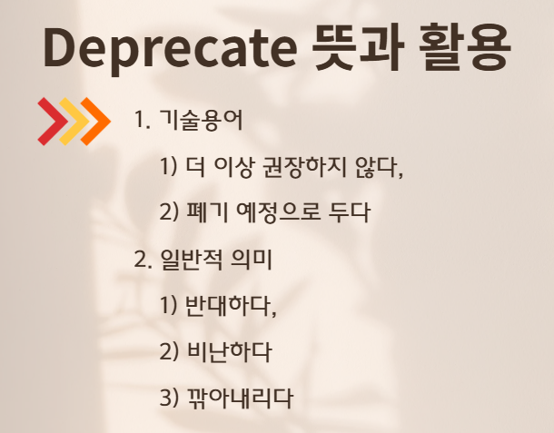Deprecate[ˈdeprəkeɪt] 의 두가지 활용 : 네이버 블로그