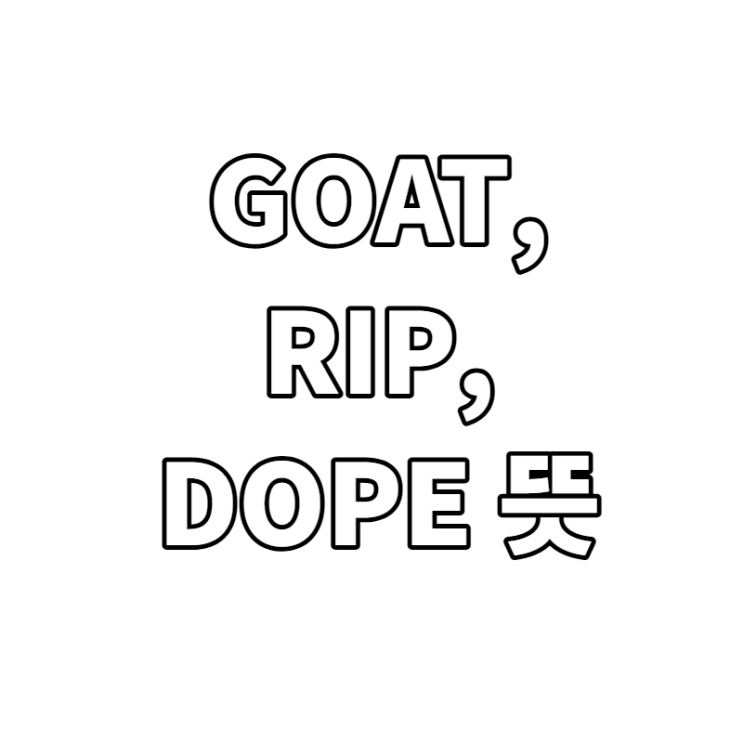 영어 줄임말 GOAT RIP DOPE 뜻과 활용법 정리 : 네이버 블로그