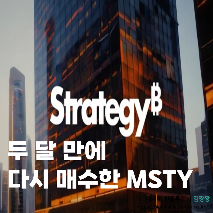 두 달 만에 다시 매수한 MSTY : 네이버 블로그