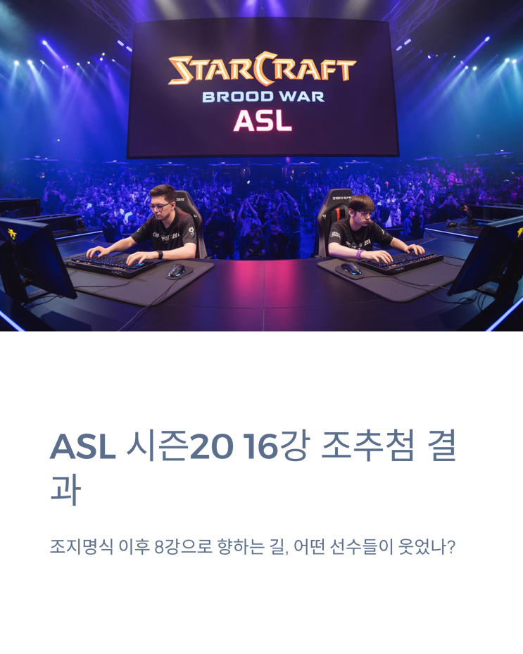 ASL 시즌20 16강 조추첨 결과 및 진출자 정리 : 네이버 블로그