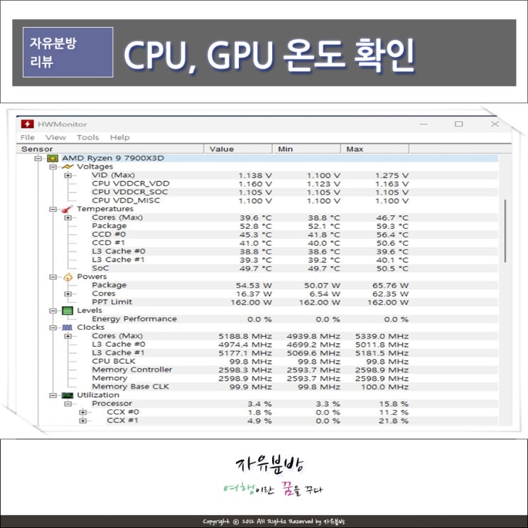 컴퓨터 CPU온도, 그래픽카드온도 확인 방법 HWMonitor : 네이버 블로그