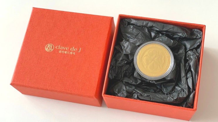 [클라베드제이] 베스트리뷰어 선정! 행운의 클로버 순금 코인을 받았어요. :) : 네이버 블로그