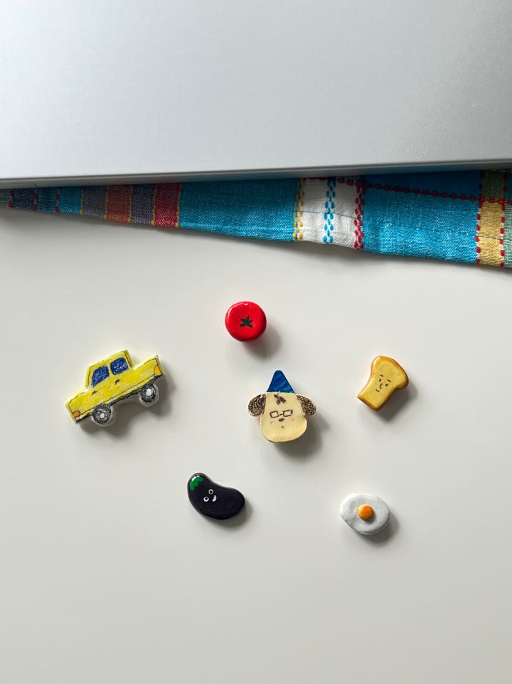 다이소 지점토로 마그넷 만들기 : 네이버 블로그