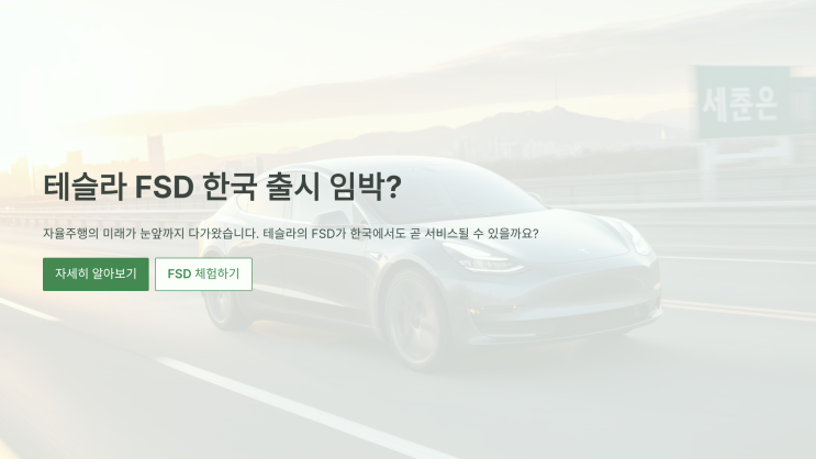 테슬라 FSD 한국 출시 임박? 지금 사도 될지 따져봤어요 : 네이버 블로그