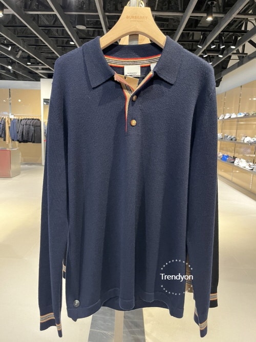 [버버리♥핫딜]버버리 Pace 폴로 니트/ 버버리 pace 니트 폴로셔츠/ Burberry Pace Icon Stripe ...