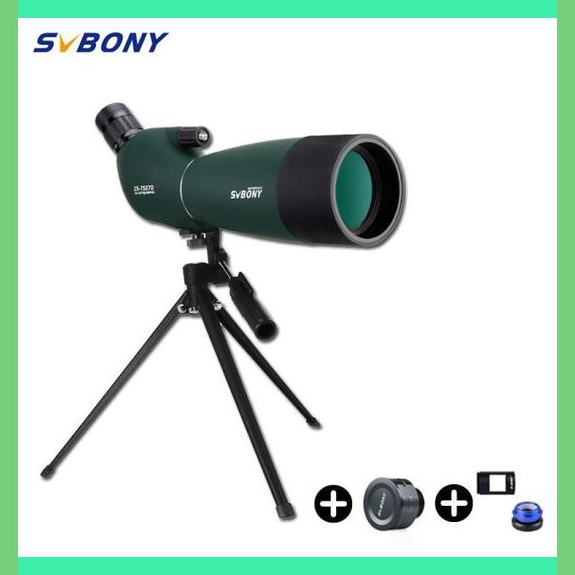 SVBONY-SV28 망원경 25-75x70 스포팅 스코프 단안 강력 쌍안경 Bak4 프리즘 FMC 방수 삼각대 SV105 ...