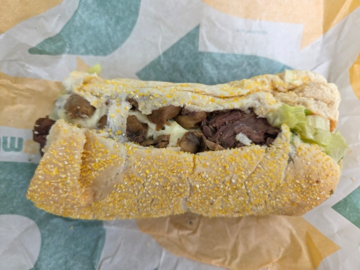 버섯 편식쟁이가 내돈내산한 서브웨이 토시비프&New머쉬룸 샌드위치 솔직리뷰 : 네이버 블로그