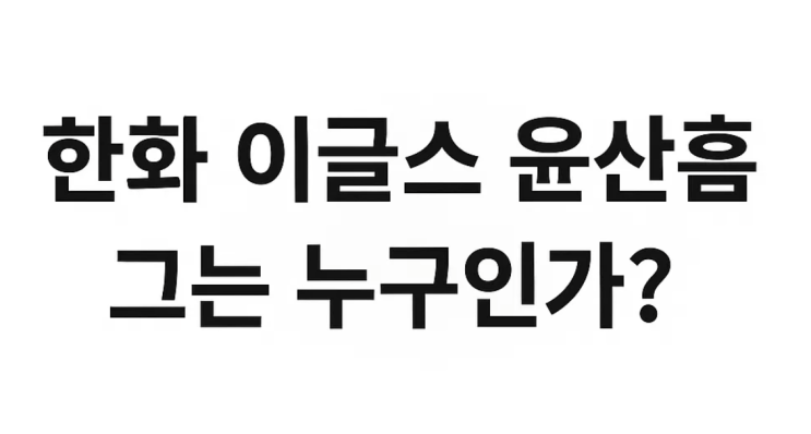 한화 이글스 윤산흠 그는 누구인가? 프로필 전력분석 : 네이버 블로그
