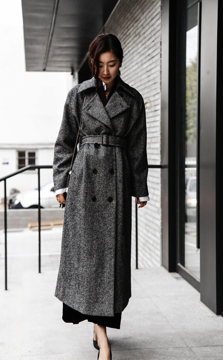 아티스티스 초크 - 가을 겨울을 위한 여성 맞춤정장 헤링본 롱 코트 : 네이버 블로그