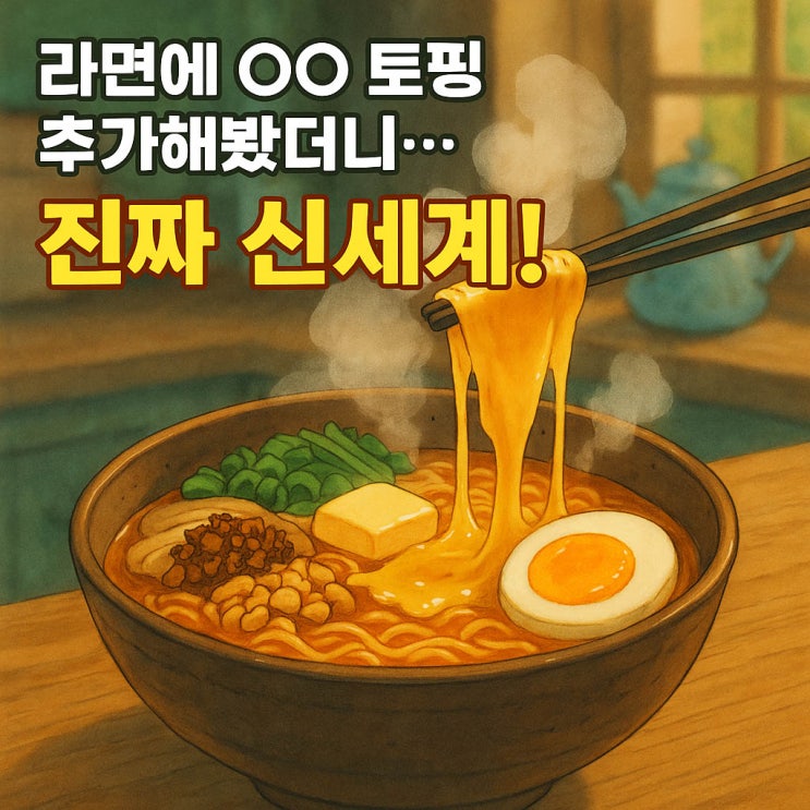 🍜 라면에 토핑 추가해 봤더니… 진짜 신세계! : 네이버 블로그