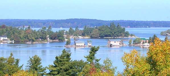 사우전드 아일랜드 지역, 세인트 로렌스 강, 미국-캐나다 국경(--> Thousand Islands region, St ...