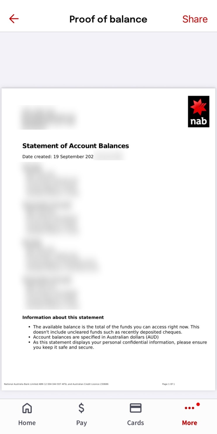 🇦🇺NAB 앱으로 호주 비자 bank statement 잔고 증명하기 : 네이버 블로그