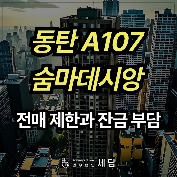 동탄 A107 숨마데시앙 전매 제한과 잔금 부담 분양권 해지 어떻게 준비해야 할까 : 네이버 블로그