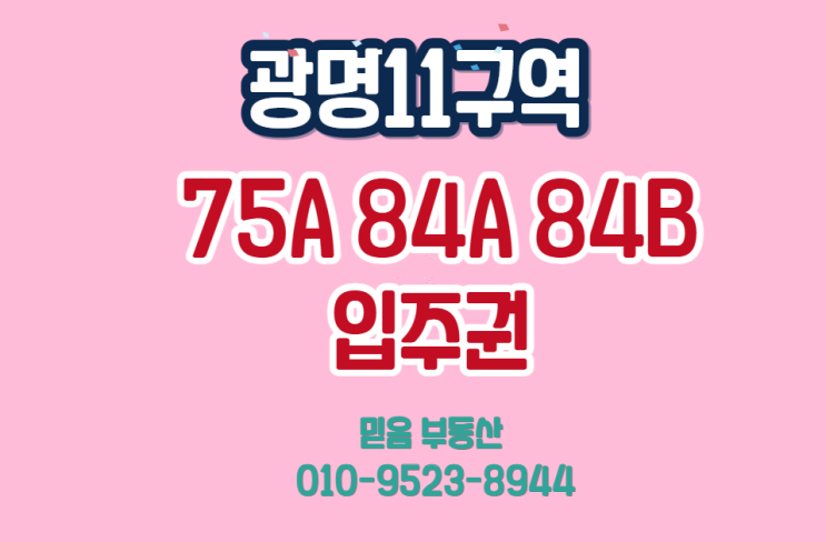 광명11구역 75A 84A 84B 추천 입주권 : 네이버 블로그