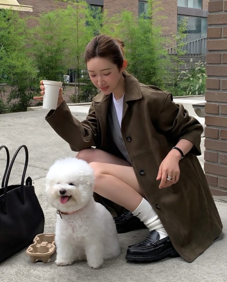 차정원 스웨이드 자켓 코디 , 여성 가죽 싱글 오버핏 봄자켓 : 네이버 블로그