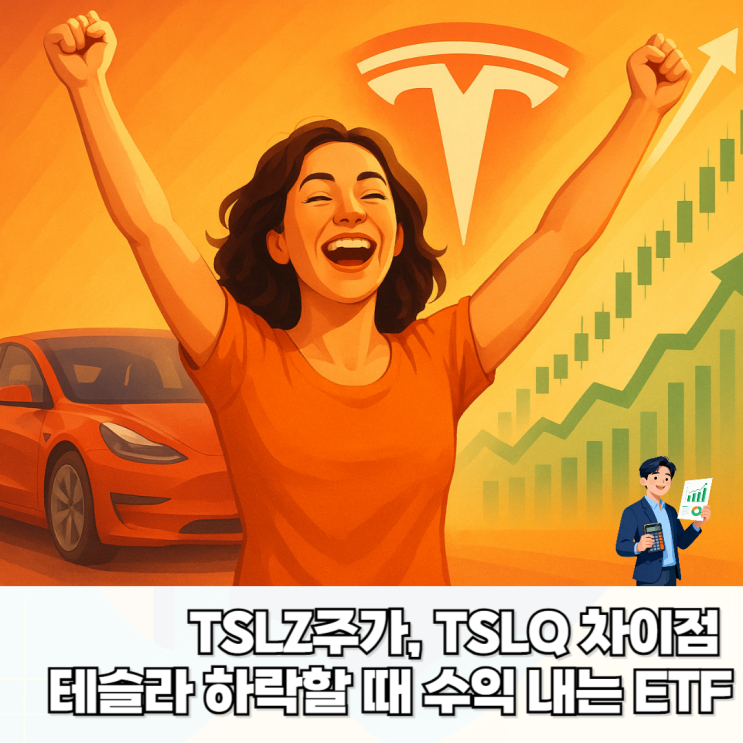 TSLZ주가, TSLQ 차이점 테슬라 하락할 때 수익 내는 ETF : 네이버 블로그