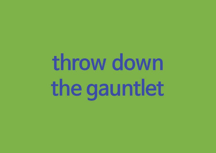 throw down the gauntlet 뜻은 : 네이버 블로그