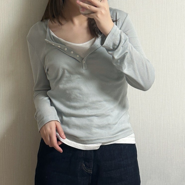 아더즈, 레이어드 티셔츠｜Henley Layered Top 내돈내산 후기 : 네이버 블로그