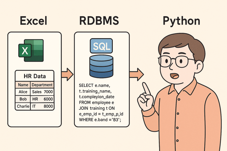HR 데이터, 엑셀을 넘어 RDBMS, SQL, Python으로! : 네이버 블로그