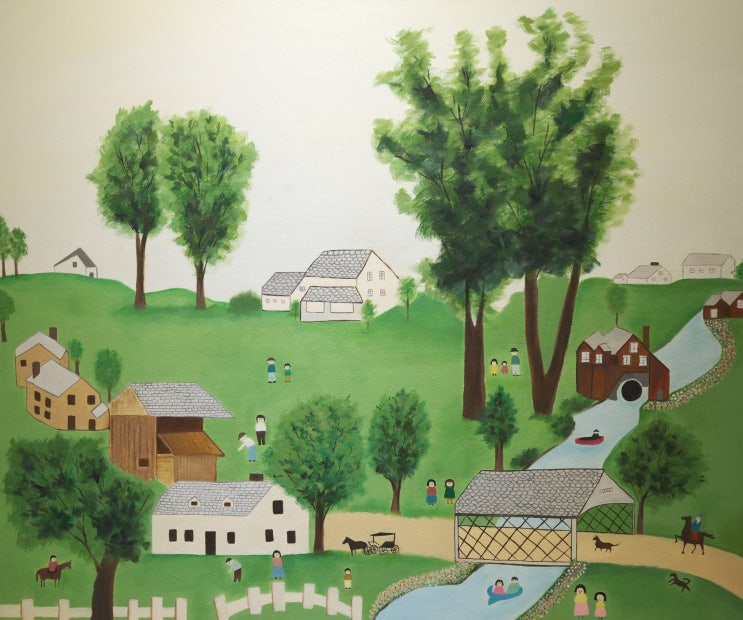 부천취미미술 l 그랜마 모지스 모작 : 네이버 블로그