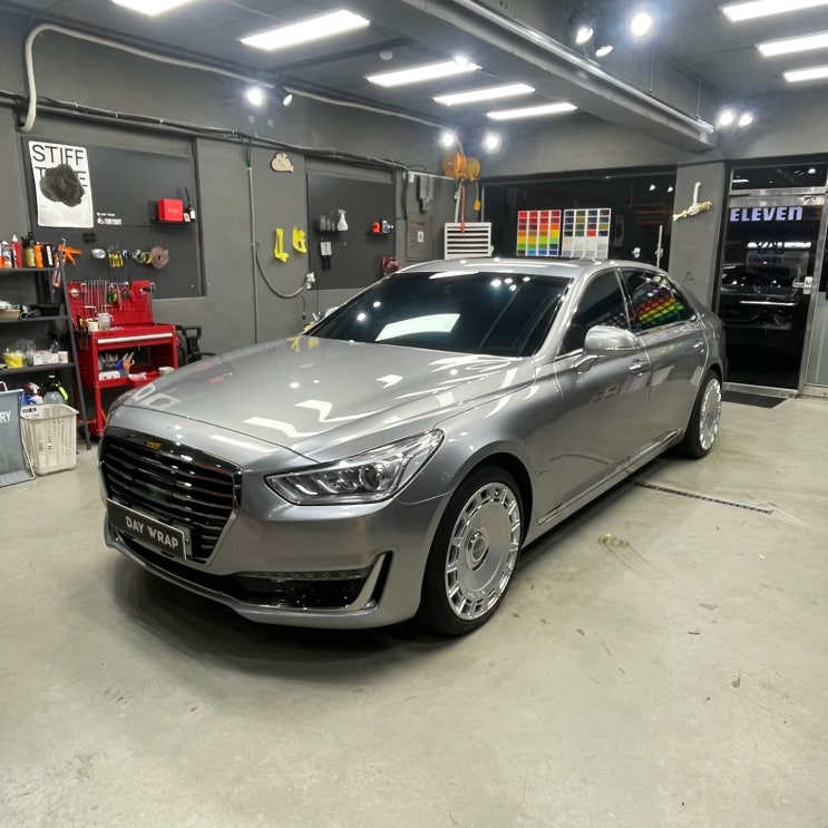 논현랩핑 제네시스 EQ900 전체랩핑 오토벨벳 GT실버 : 네이버 블로그