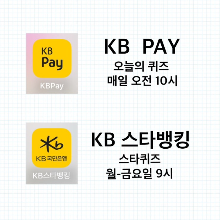 1월13일 KB스타뱅킹 스타퀴즈 별별퀴즈 KBPay 오늘의퀴즈 국민카드퀴즈 리브메이트 정답 : 네이버 블로그