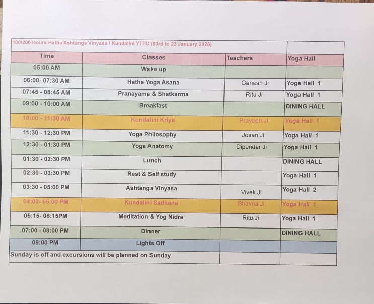 인도요가 TTC day 3 : 아쉬람 수업 커리큘럼 : 네이버 블로그