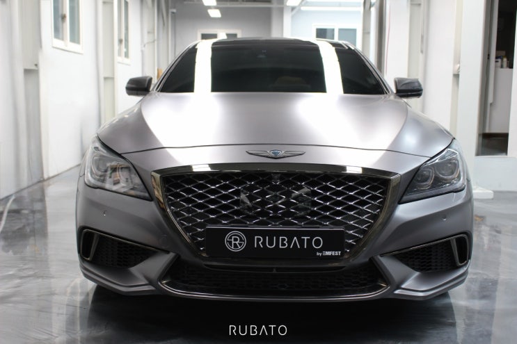 부산랩핑 제네시스 G80 DH 전체랩핑 3M 사틴다크그레이 : 네이버 블로그