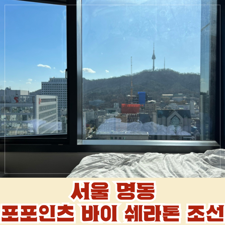 서울 명동 호텔 추천 포포인츠 바이 쉐라톤 조선 프리미어룸 남산뷰 조식 후기 네이버 블로그