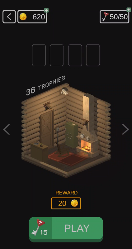 50 Tiny Room Escape 공략/36단계/Trophies : 네이버 블로그