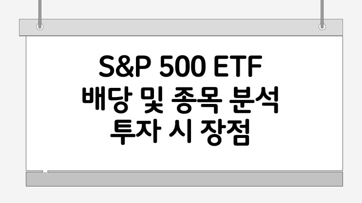 IRP 계좌 대표 투자종목 S&P500 ETF 분석 및 배당 : 네이버 블로그