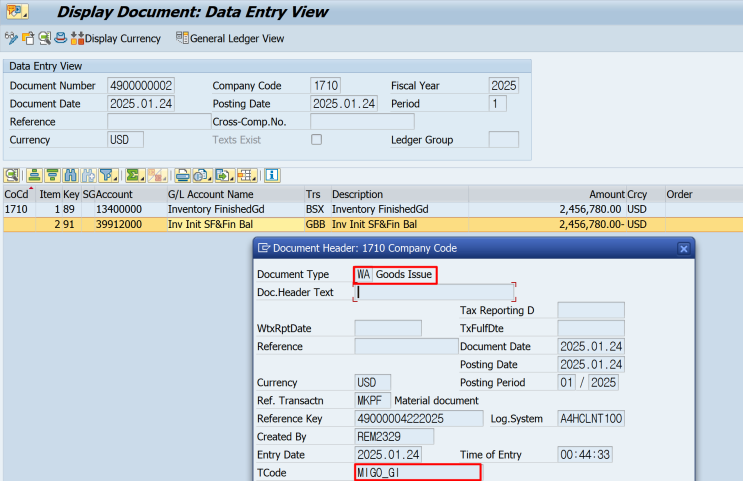[SAP MM] 2554328 - Unexpected document type generated for movements 561 ...