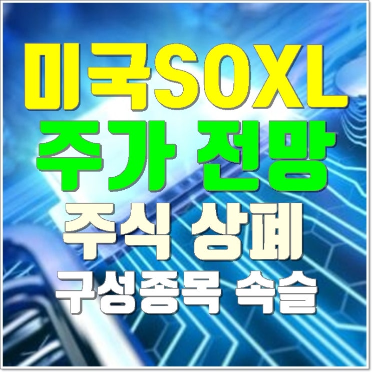 미국SOXL 주가 전망 주식 상폐 구성종목 속슬 : 네이버 블로그