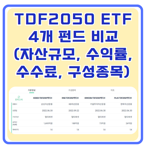 TDF2050 ETF 기준 4개 펀드 비교 및 활용법 (연금저축계좌, IRP계좌, 연금자산관리) : 네이버 블로그