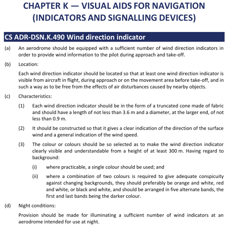 EASA 기준 설명 (94) Wind direction indicator : 네이버 블로그